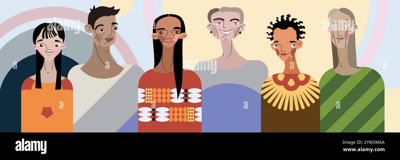 Multicultural crowd traditional Stock Vector Images - Alamy