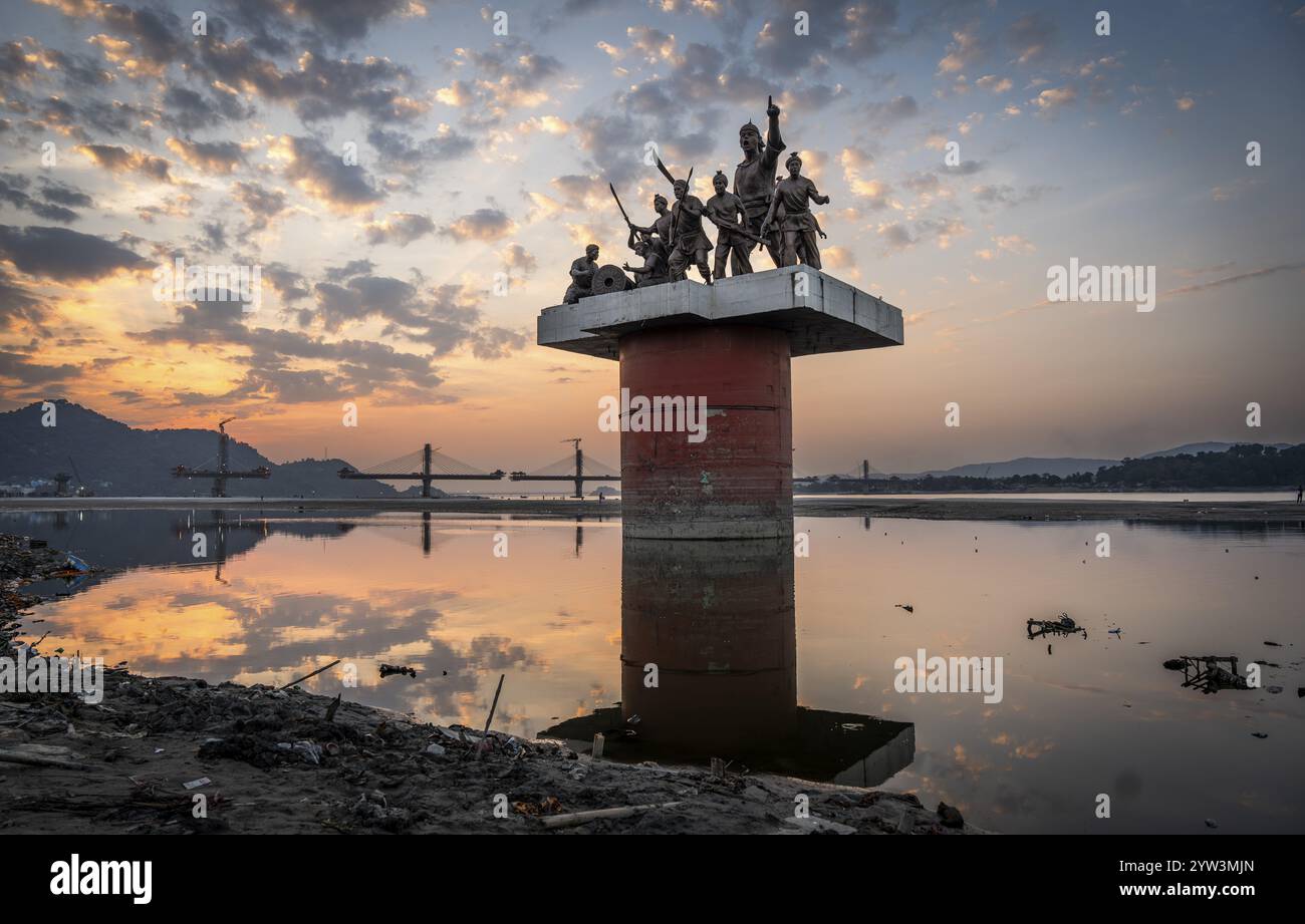 Guwahati, India. 25 November 2024. Statue of Ahom commander Lachit ...