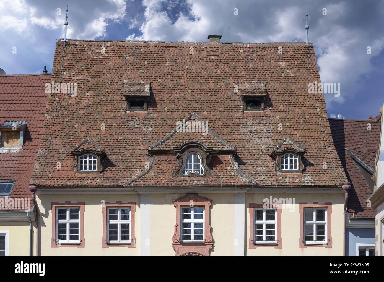 Roof with dormers of the historic town house from 1775, Marktplatz ...