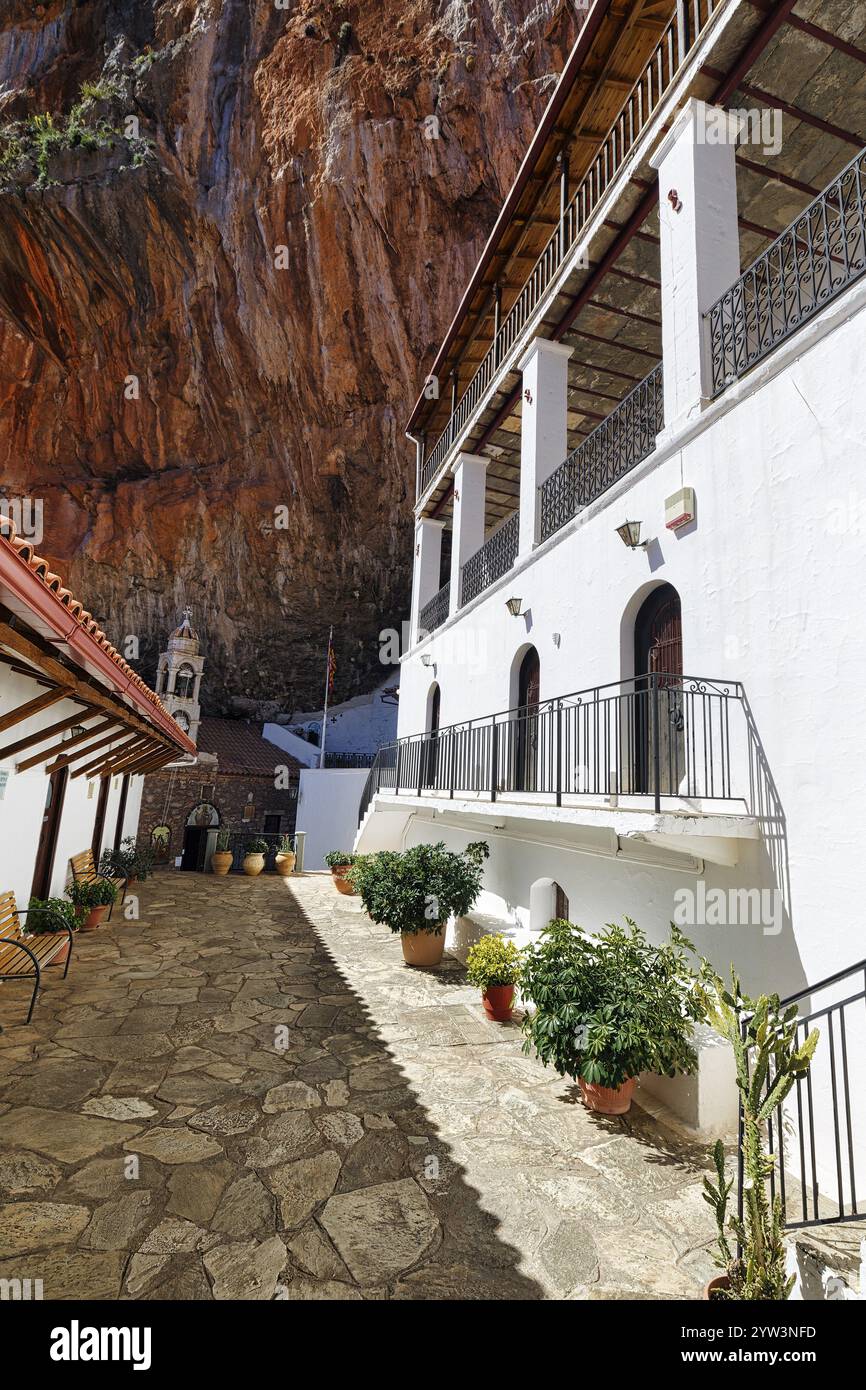 Greek Orthodox Monastery of Elona, Moni Elonis on the cliffs, Parnon ...