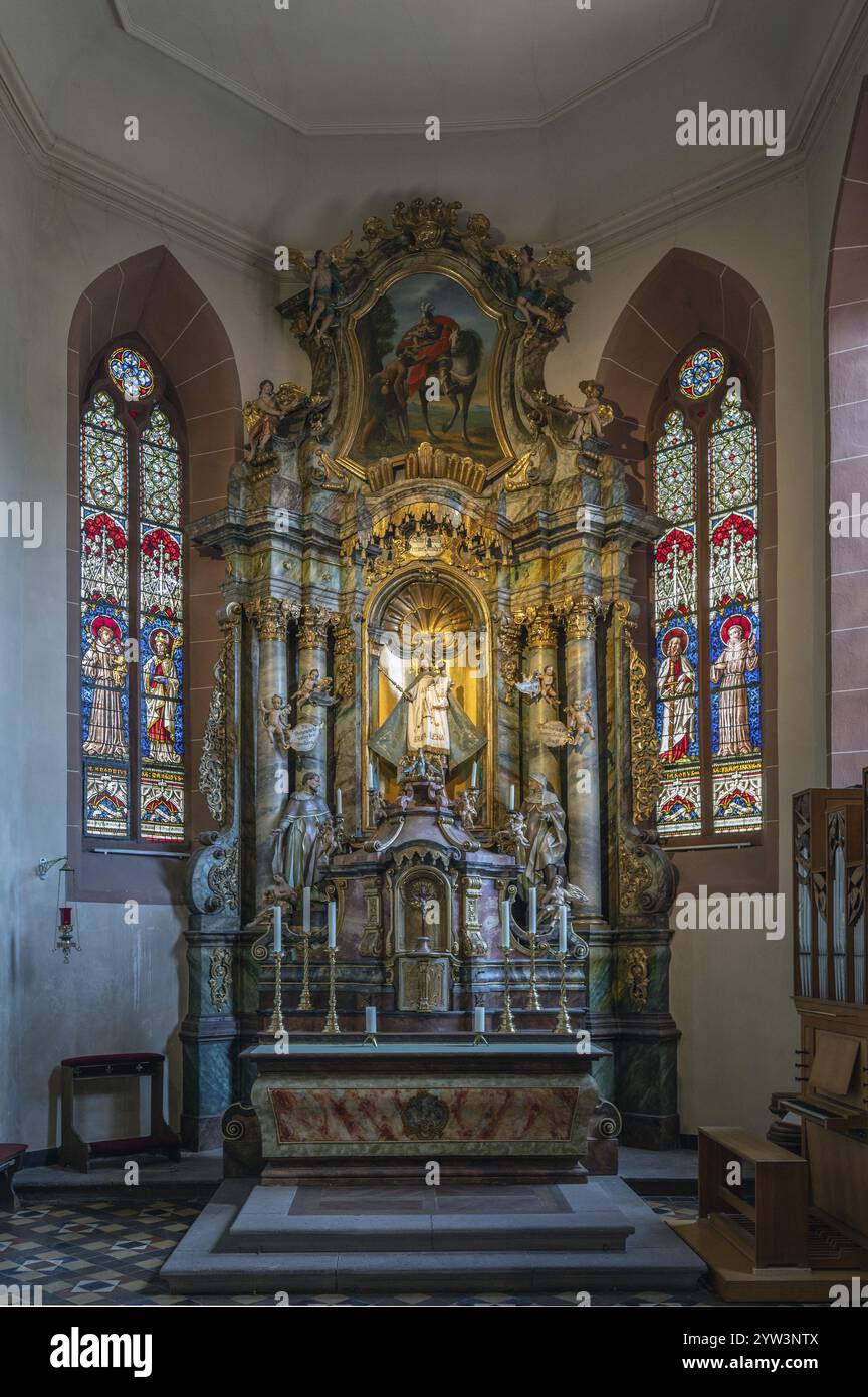 High altar of the pilgrimage church of St Martin, Riegel am Kaiserstuhl ...