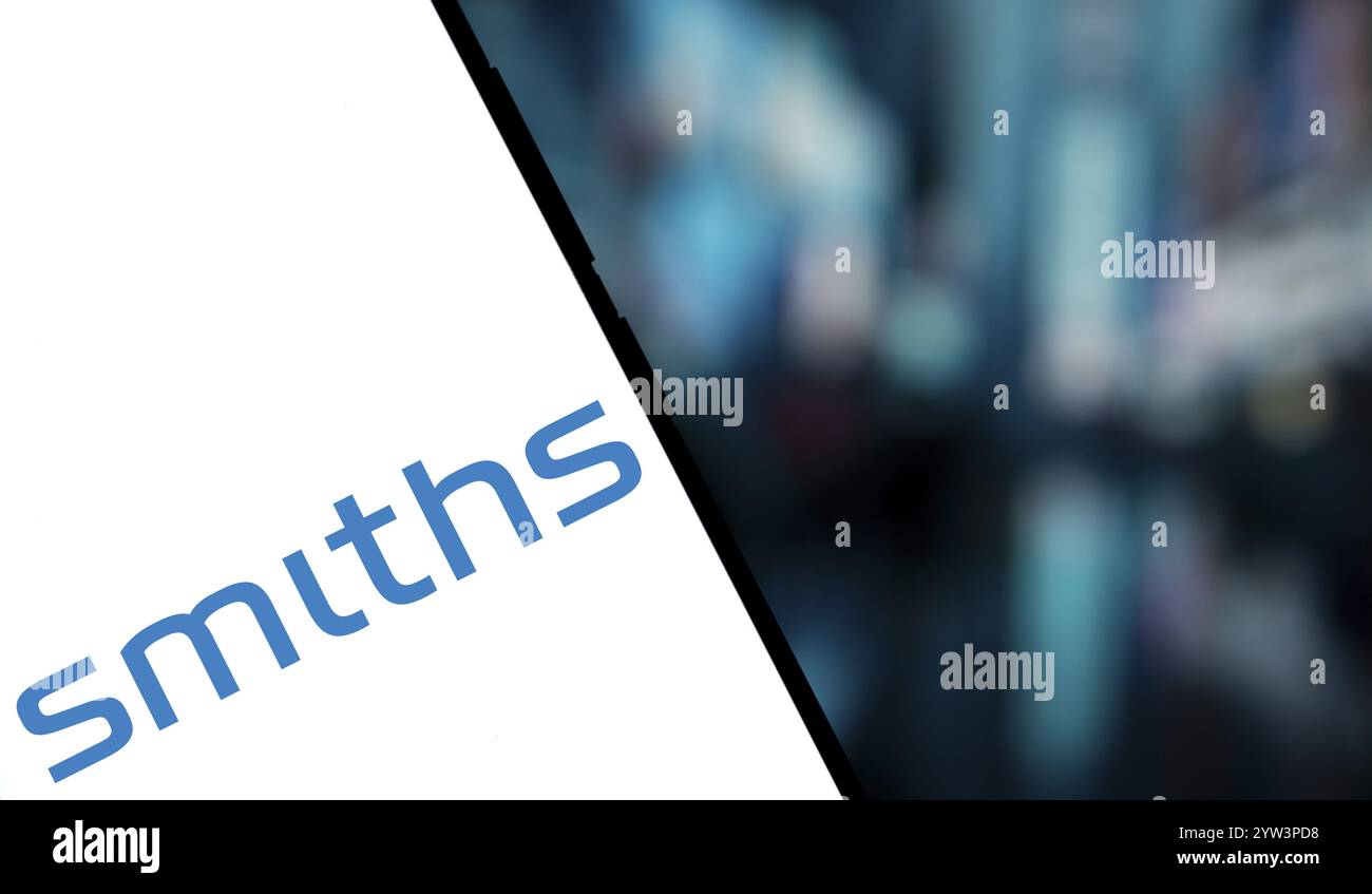 Dhaka, Bangladesh- 5 Dec 2024: Smiths Group logo is displayed on smartphone. Smiths Group plc is ...
