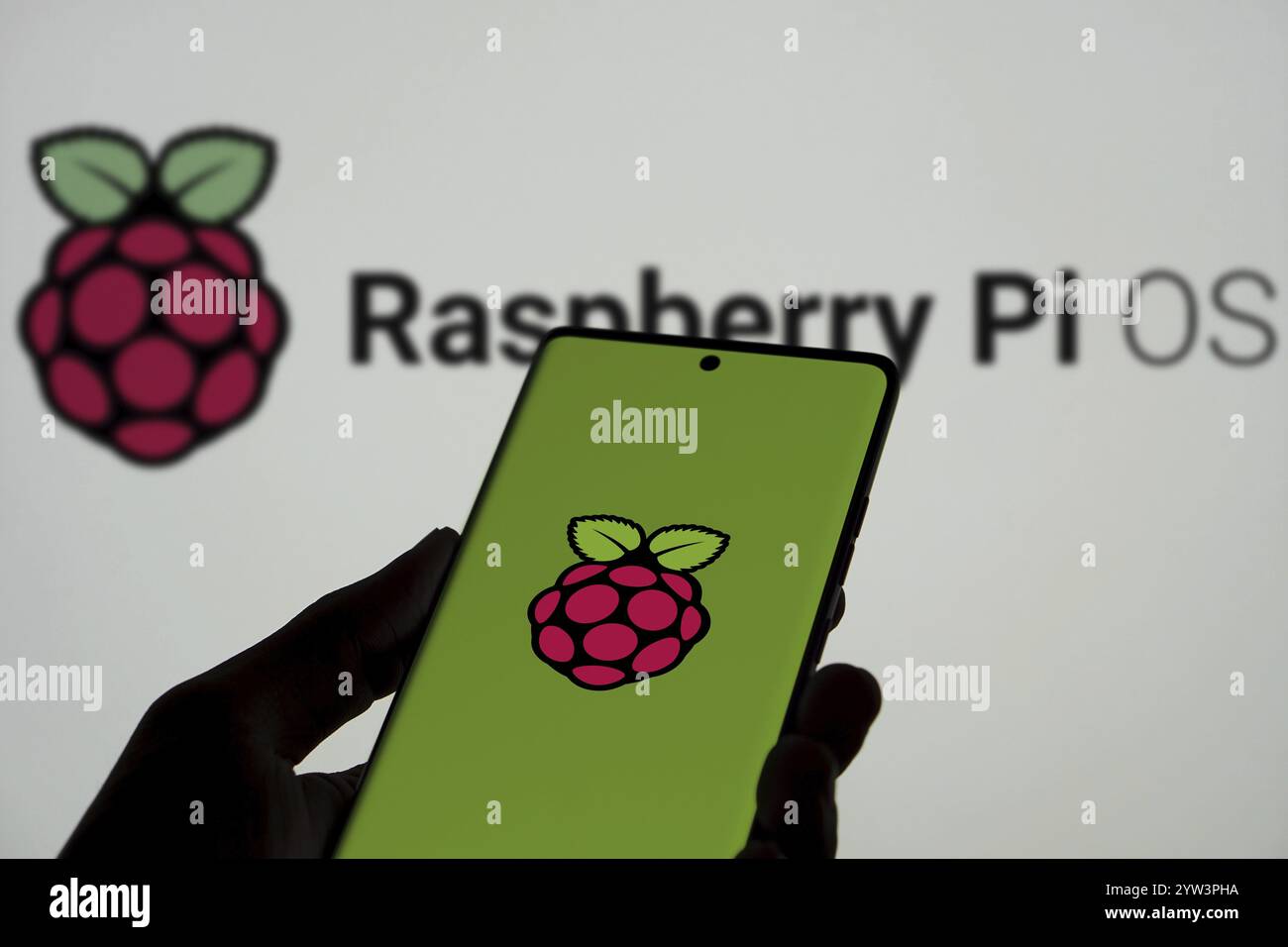Raspberry Pi logo sign on the smartphone screen Stock Photo - Alamy