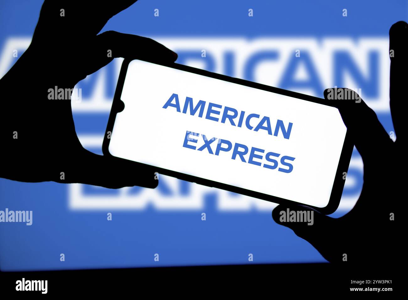 American express company logo on smartphone Stock Photo - Alamy