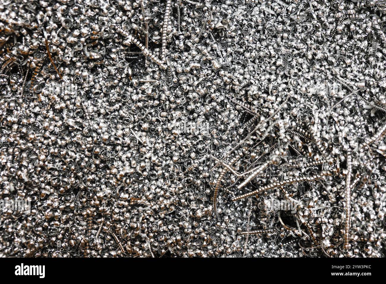 Metal waste from a milling machine in an industrial plant Stock Photo ...