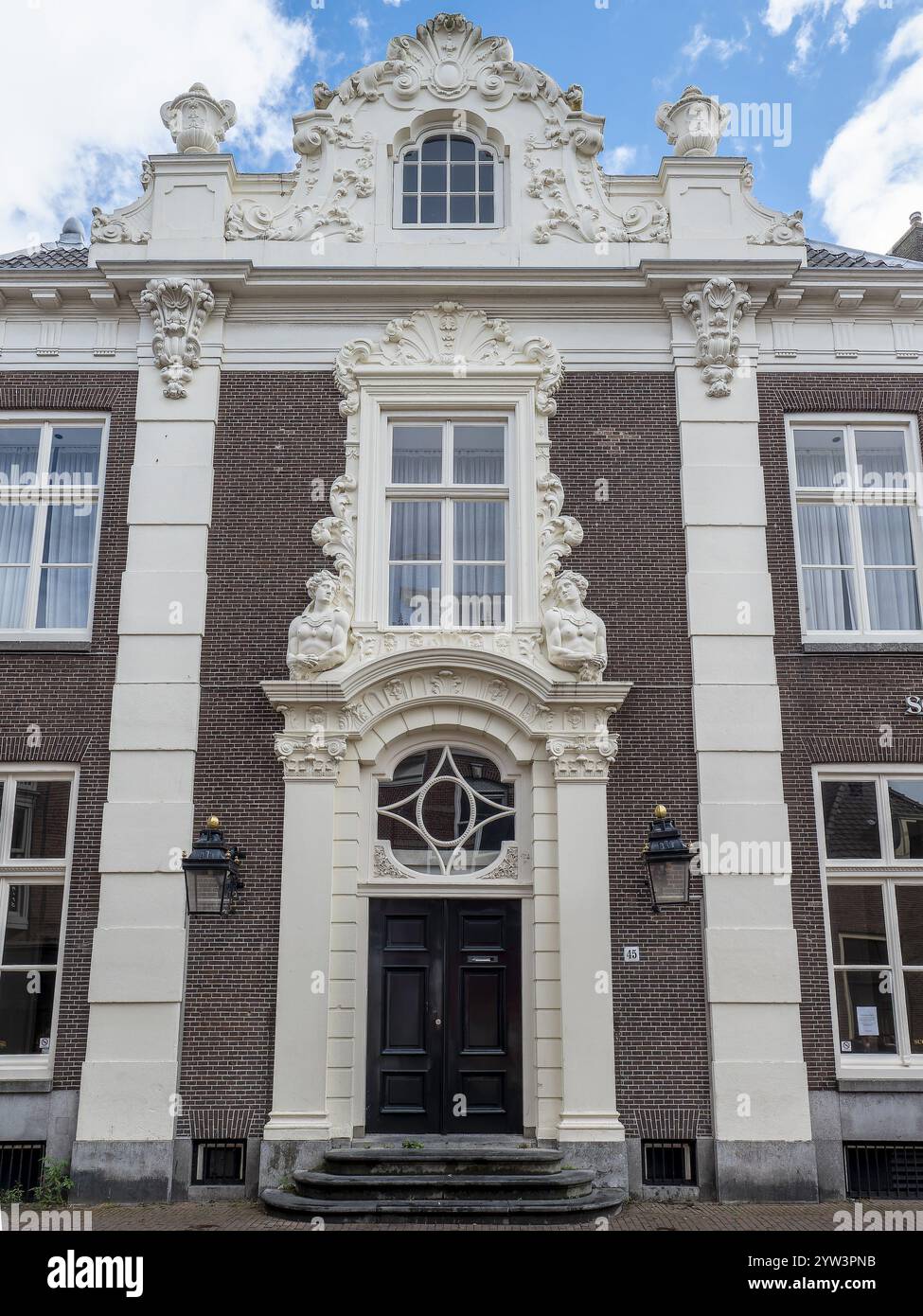 Detail of the magnificent historic facade building on the Kruisstraat ...