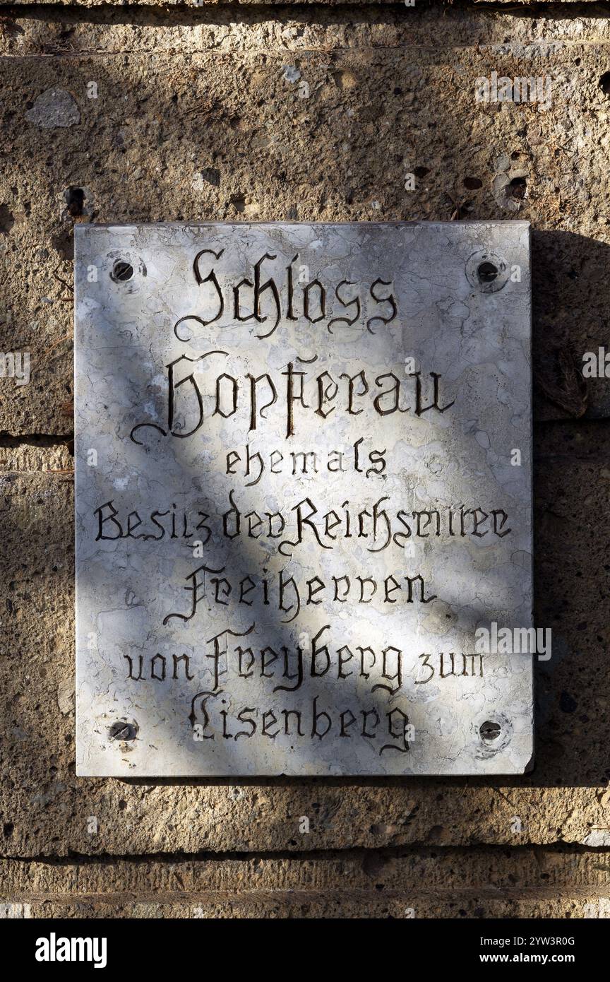 Information board, Hopferau Castle, built in 1468 by knight Sigmund ...