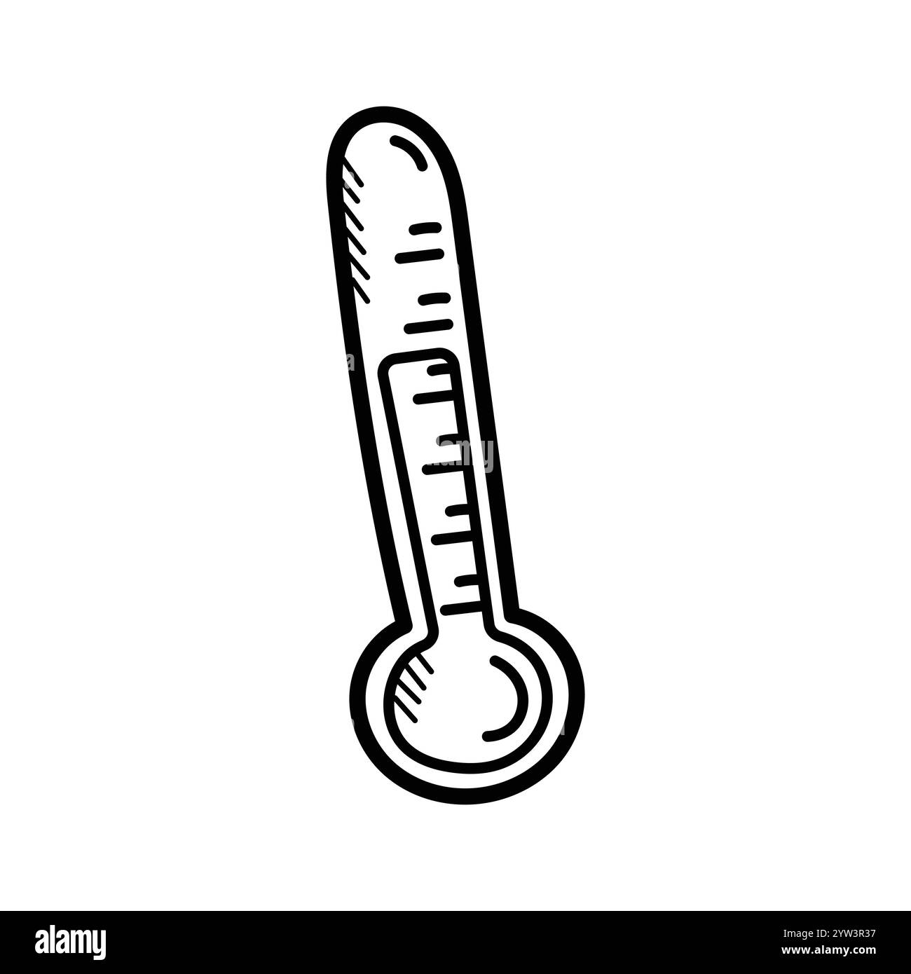 Instrument used to measurement temperature, thermometer doodle icon ...