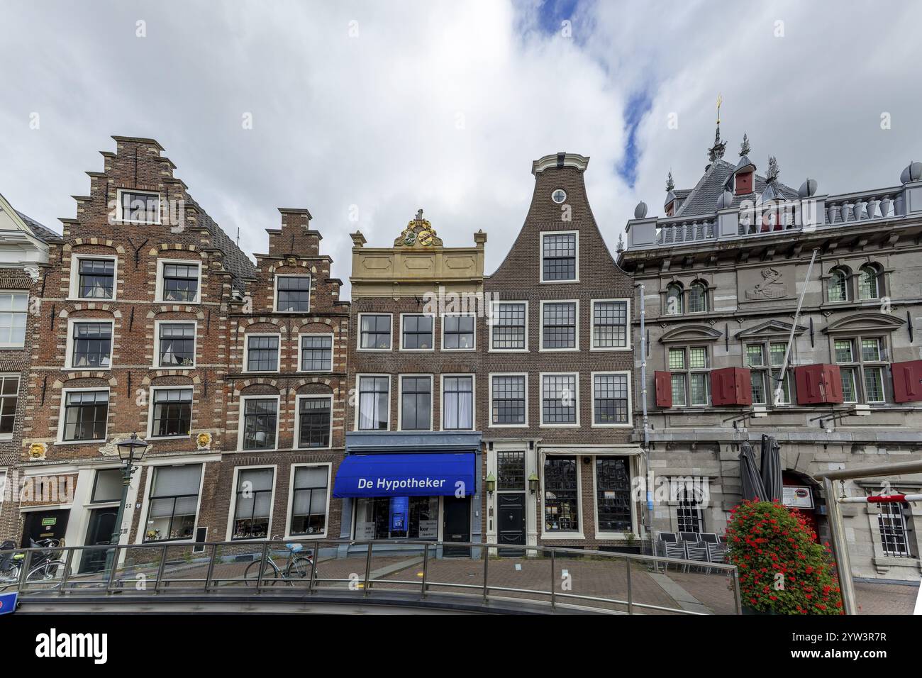 Magnificent historic facade building on the Damstraat in the historic ...