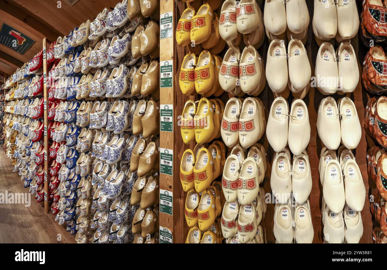 Traditional historical Dutch clog angle (clogs, wooden shoes) on a ...