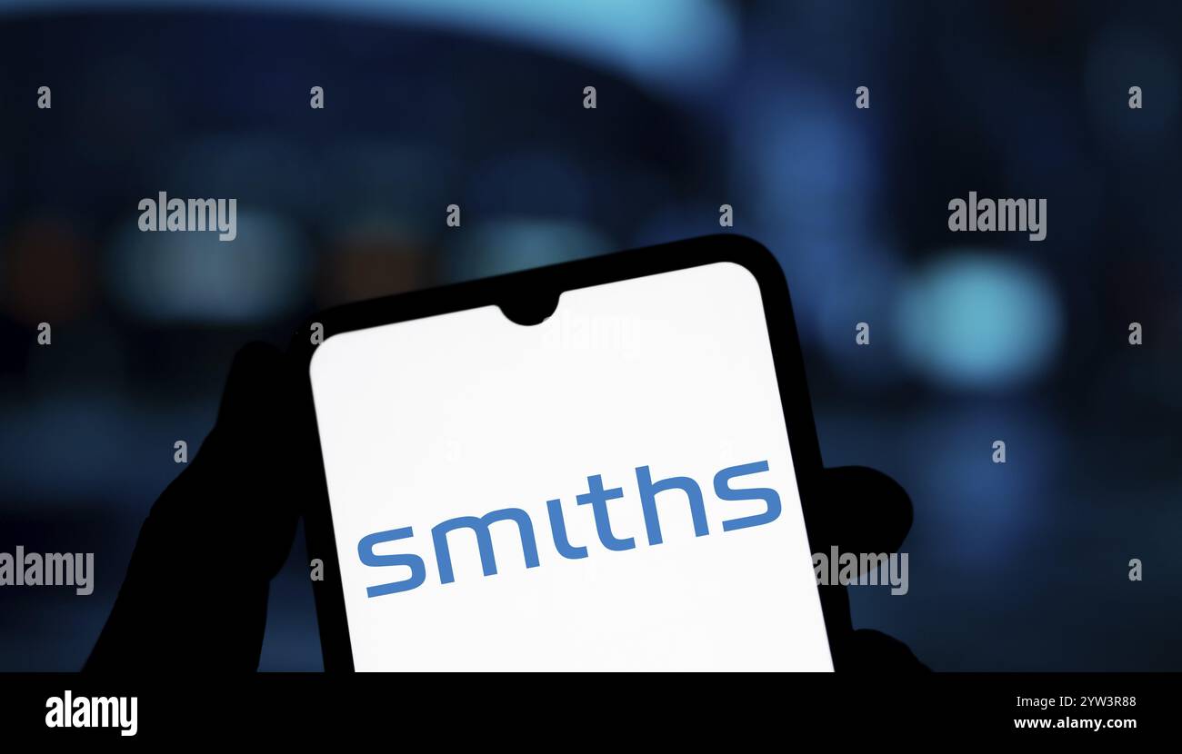 Dhaka, Bangladesh- 5 Dec 2024: Smiths Group logo is displayed on smartphone. Smiths Group plc is ...