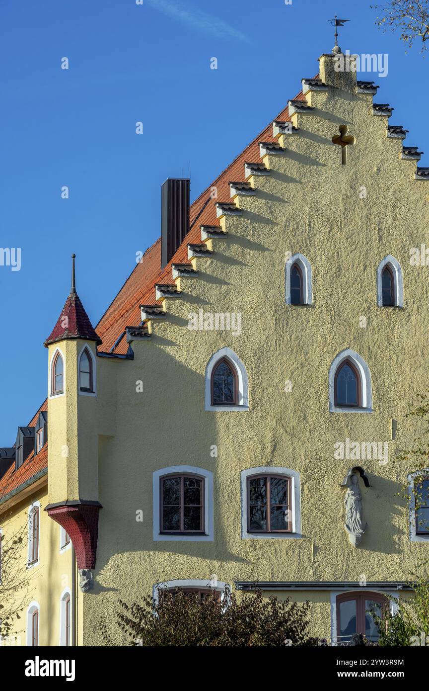 Hopferau Castle, built in 1468 by knight Sigmund-Friedrich von Freyberg ...