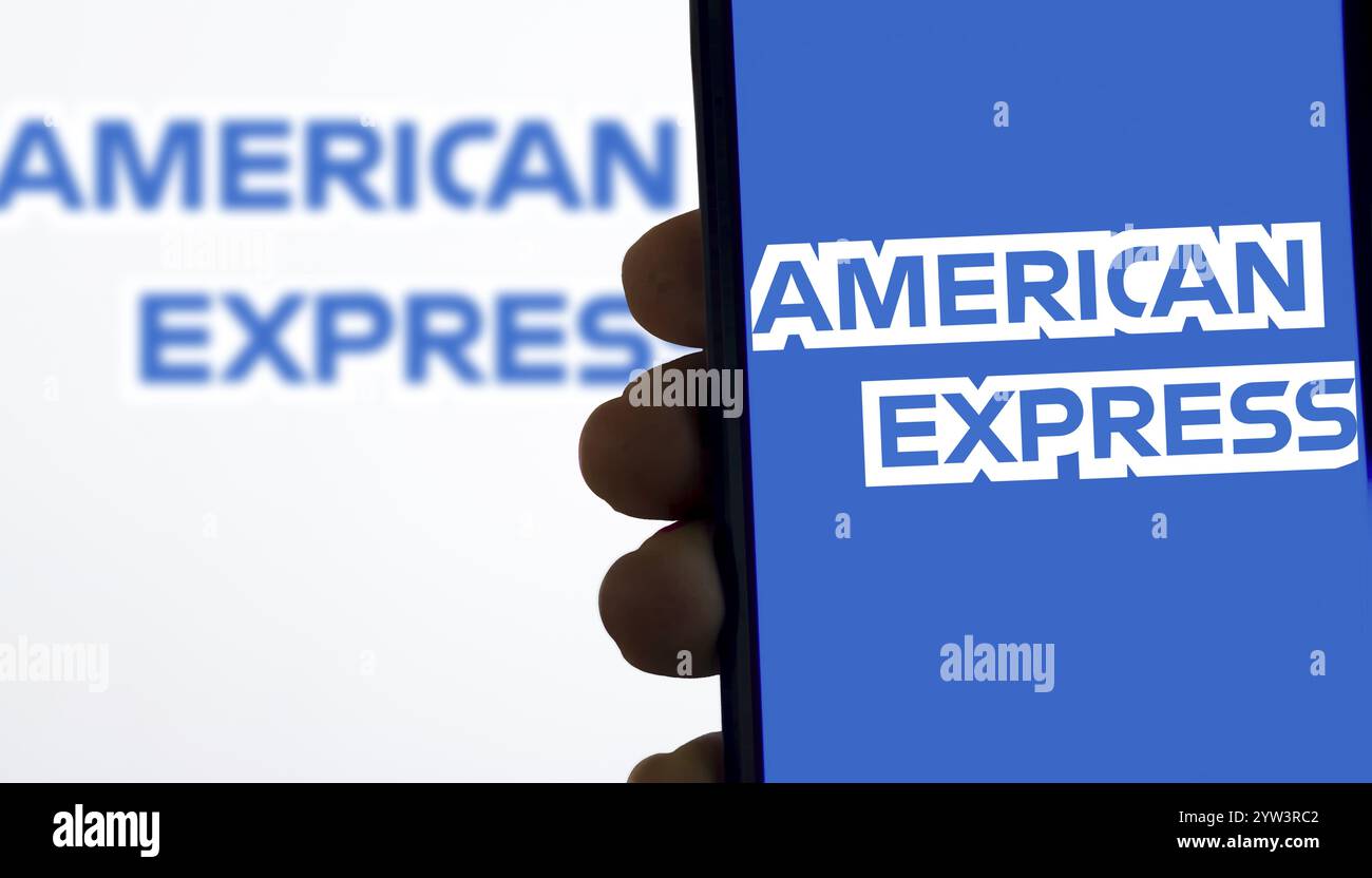 American express company logo on smartphone Stock Photo - Alamy
