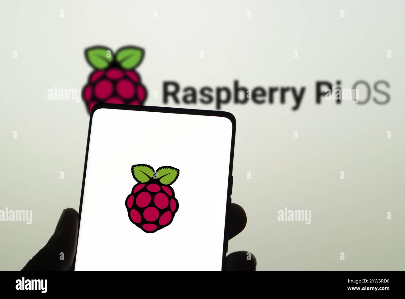 Raspberry Pi logo sign on the smartphone screen Stock Photo - Alamy