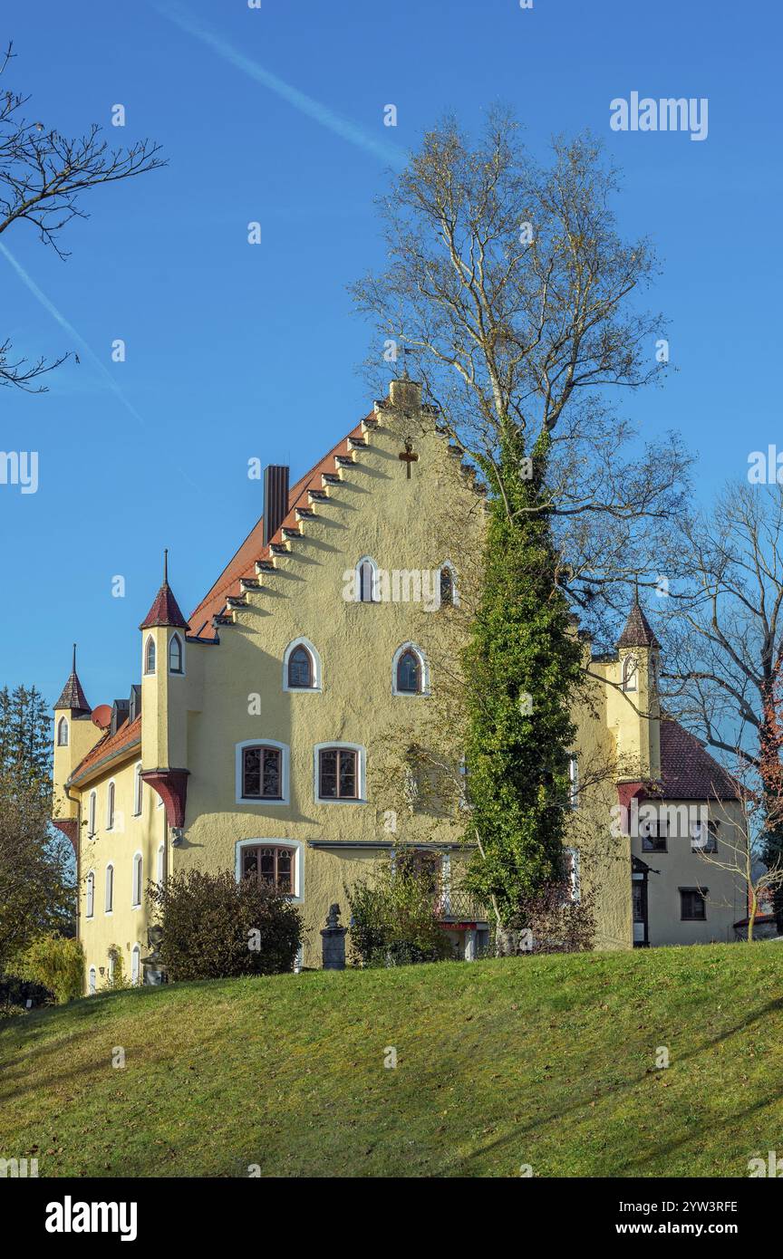 Hopferau Castle, built in 1468 by knight Sigmund-Friedrich von Freyberg ...