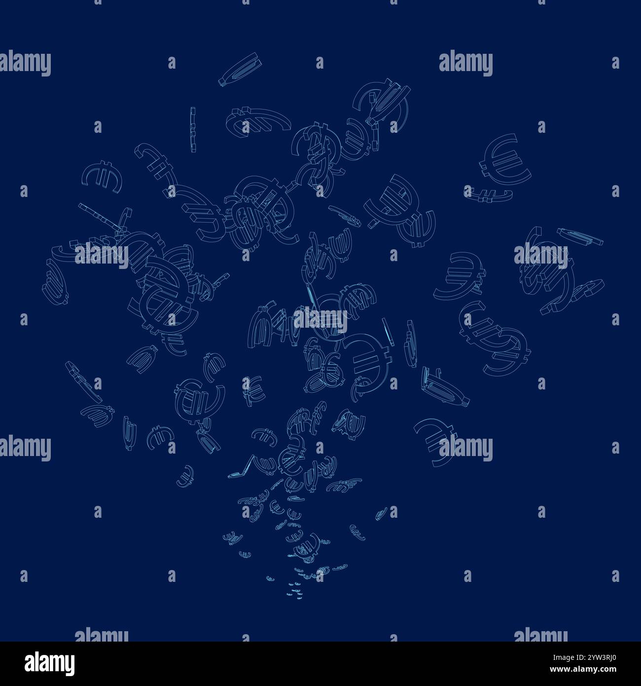 Flying euro signs on white hi-res stock photography and images - Alamy