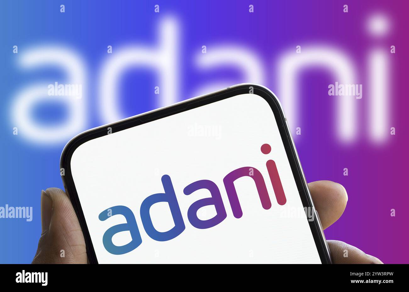 Dhaka, Bangladesh- 0 Dec 2024: Adani logo is displayed on smartphone ...