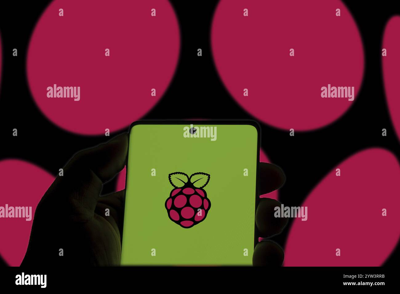 Raspberry Pi logo sign on the smartphone screen Stock Photo - Alamy