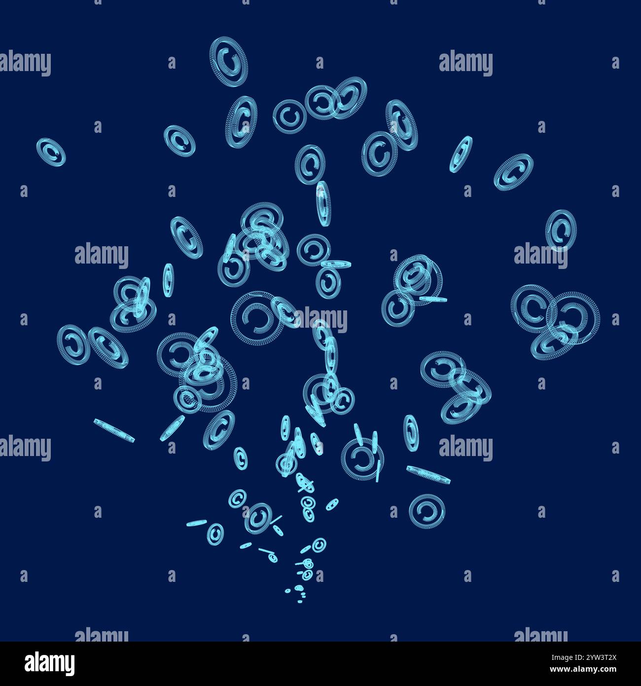 Contour Flow of blue signs of right ownership. Vector illustration ...