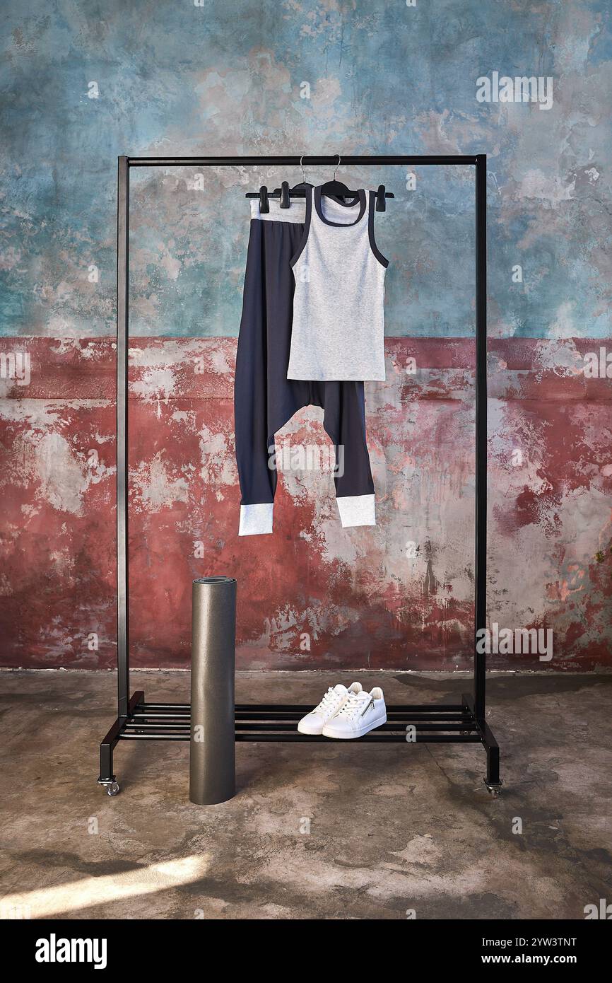 Ready for the Gym: Workout Outfit with Hoodie Stock Photo - Alamy