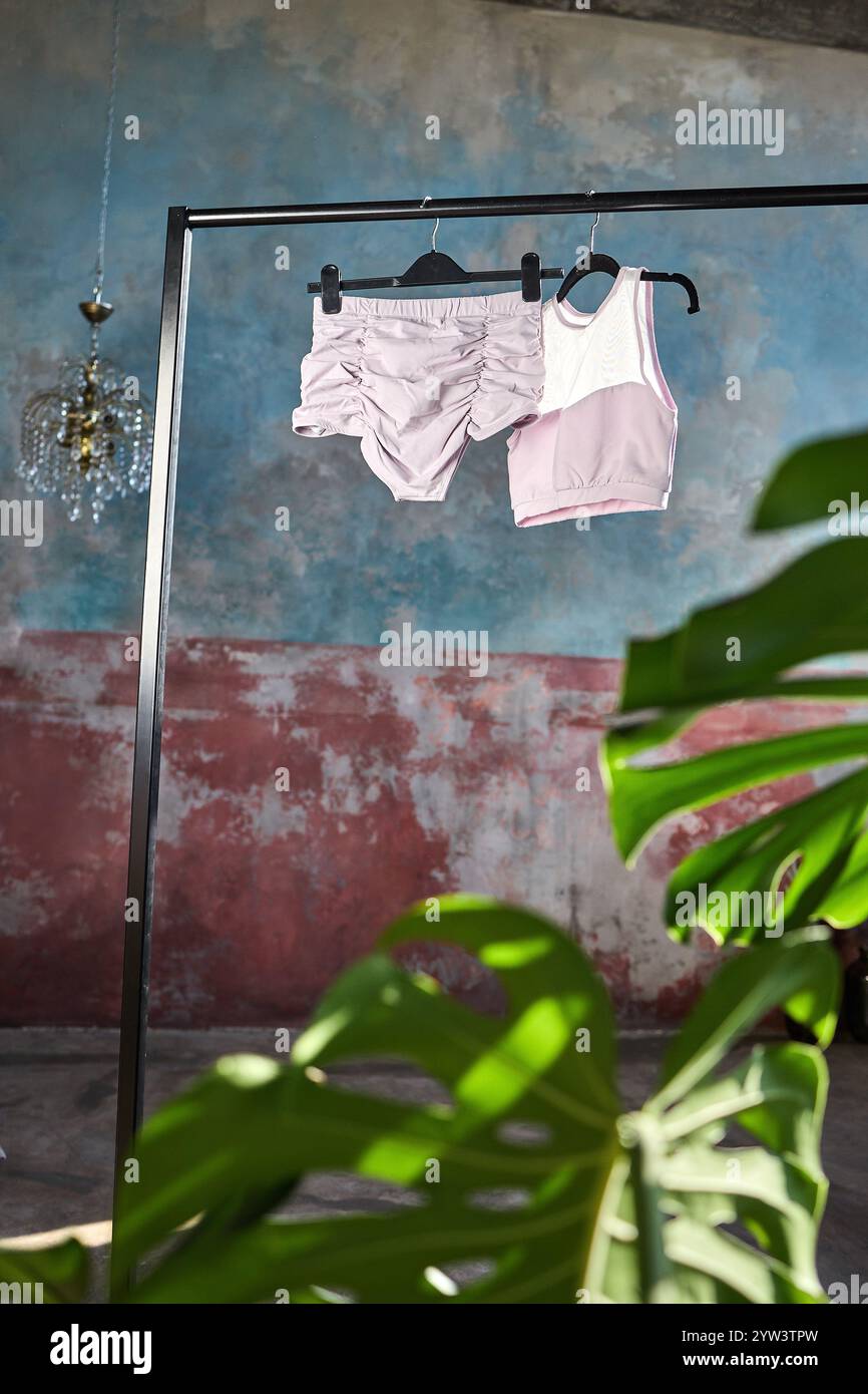 Activewear Essentials in a Modern Setting Stock Photo - Alamy