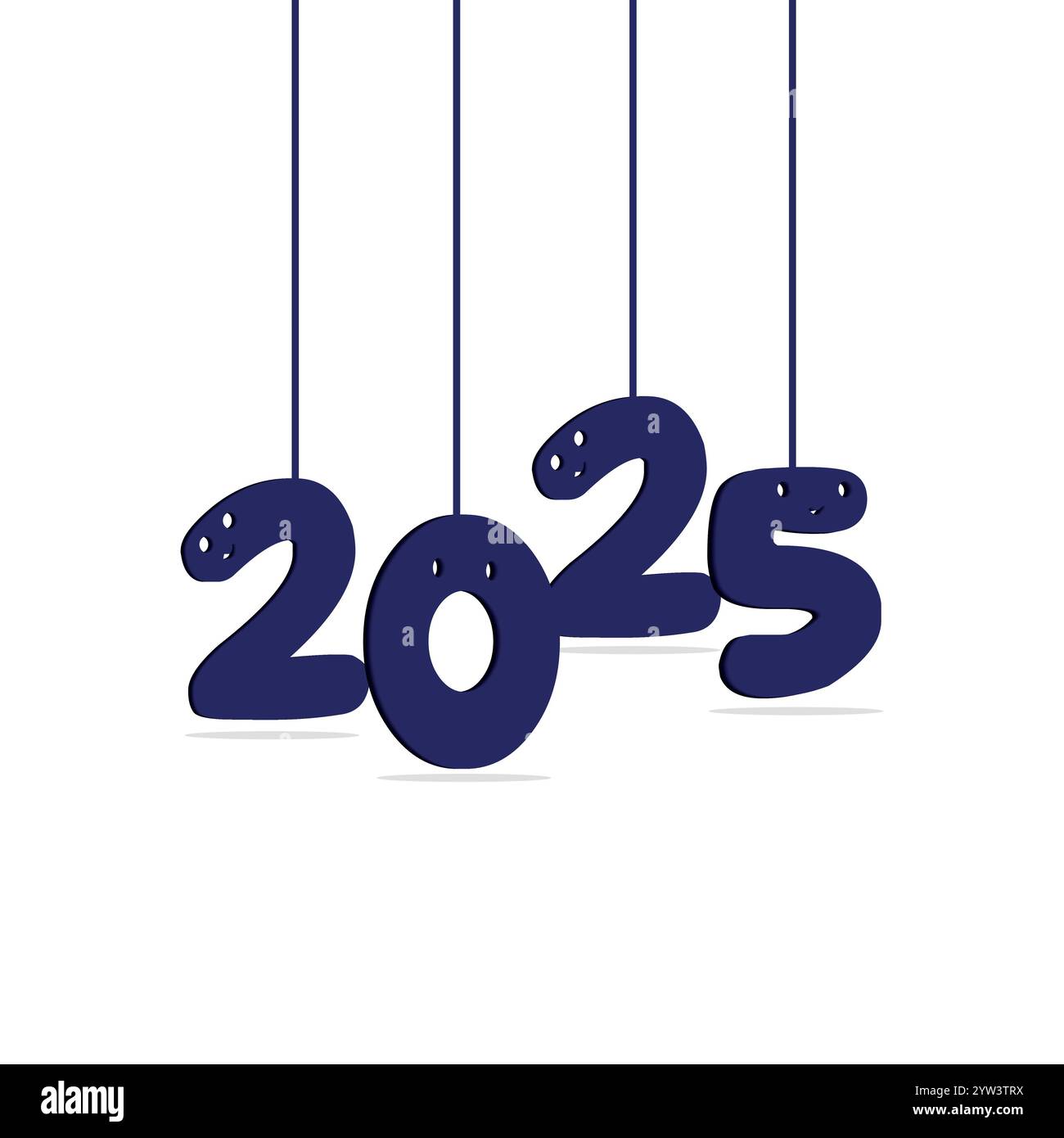 modern red and white 2025 happy new year typography with minimal design ...