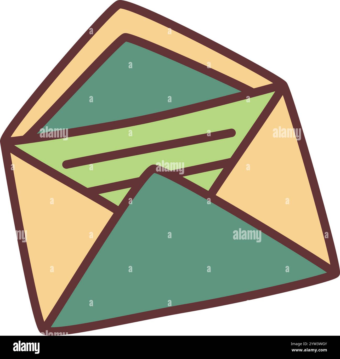 Doodle Open envelope with letter icon or logo, hand drawn with thin ...