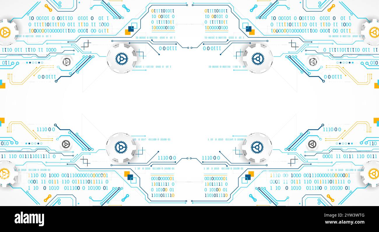 Vector illustration, Hi-tech digital technology and engineering theme ...