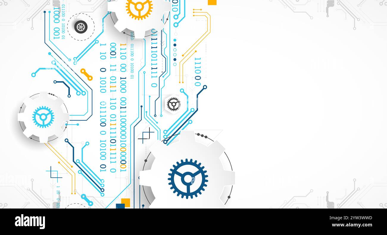 Vector illustration, Hi-tech digital technology and engineering theme ...