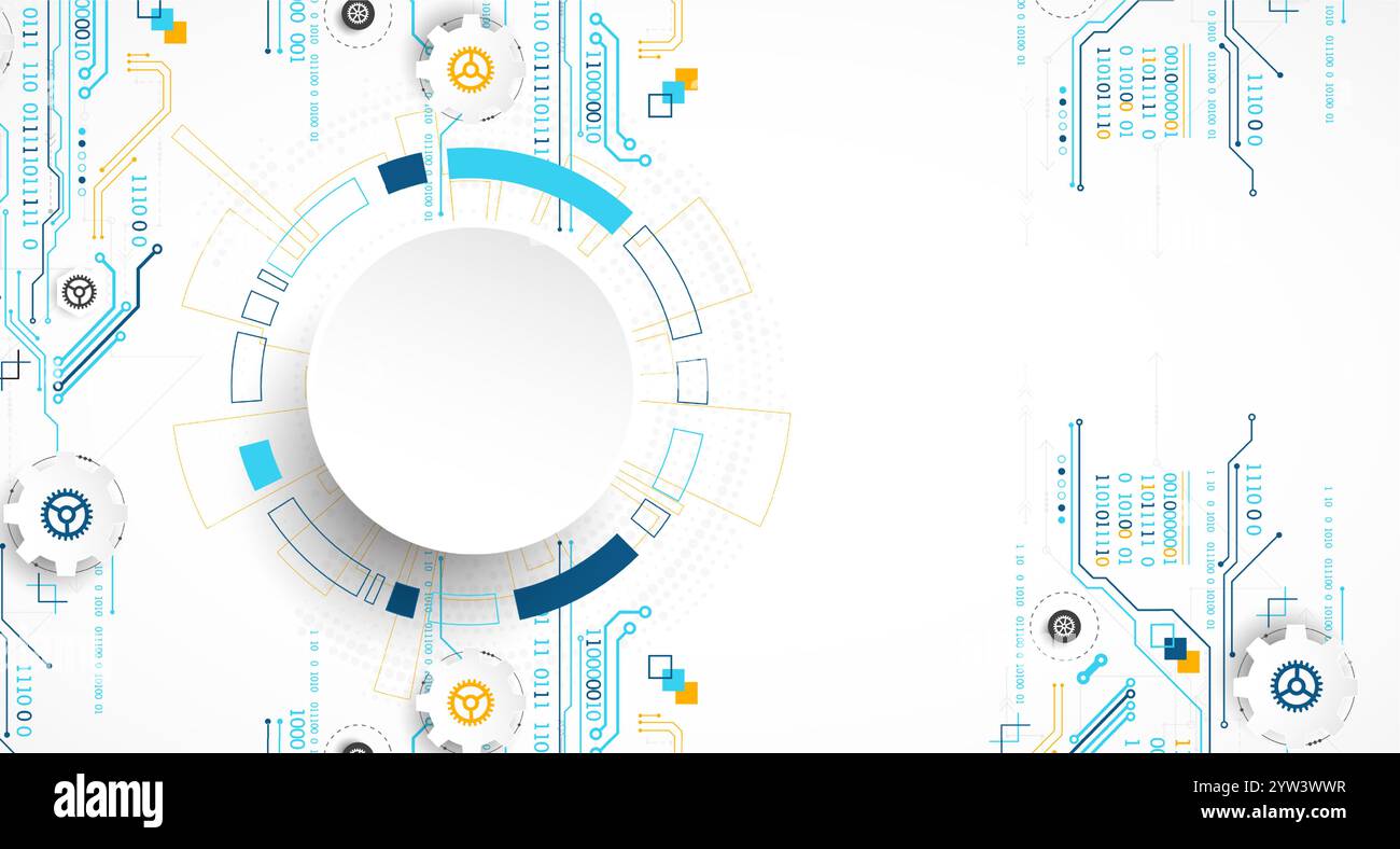 Vector illustration, Hi-tech digital technology and engineering theme ...