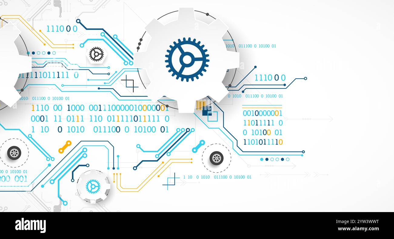 Vector illustration, Hi-tech digital technology and engineering theme ...