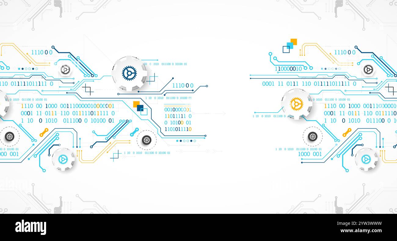 Vector illustration, Hi-tech digital technology and engineering theme ...