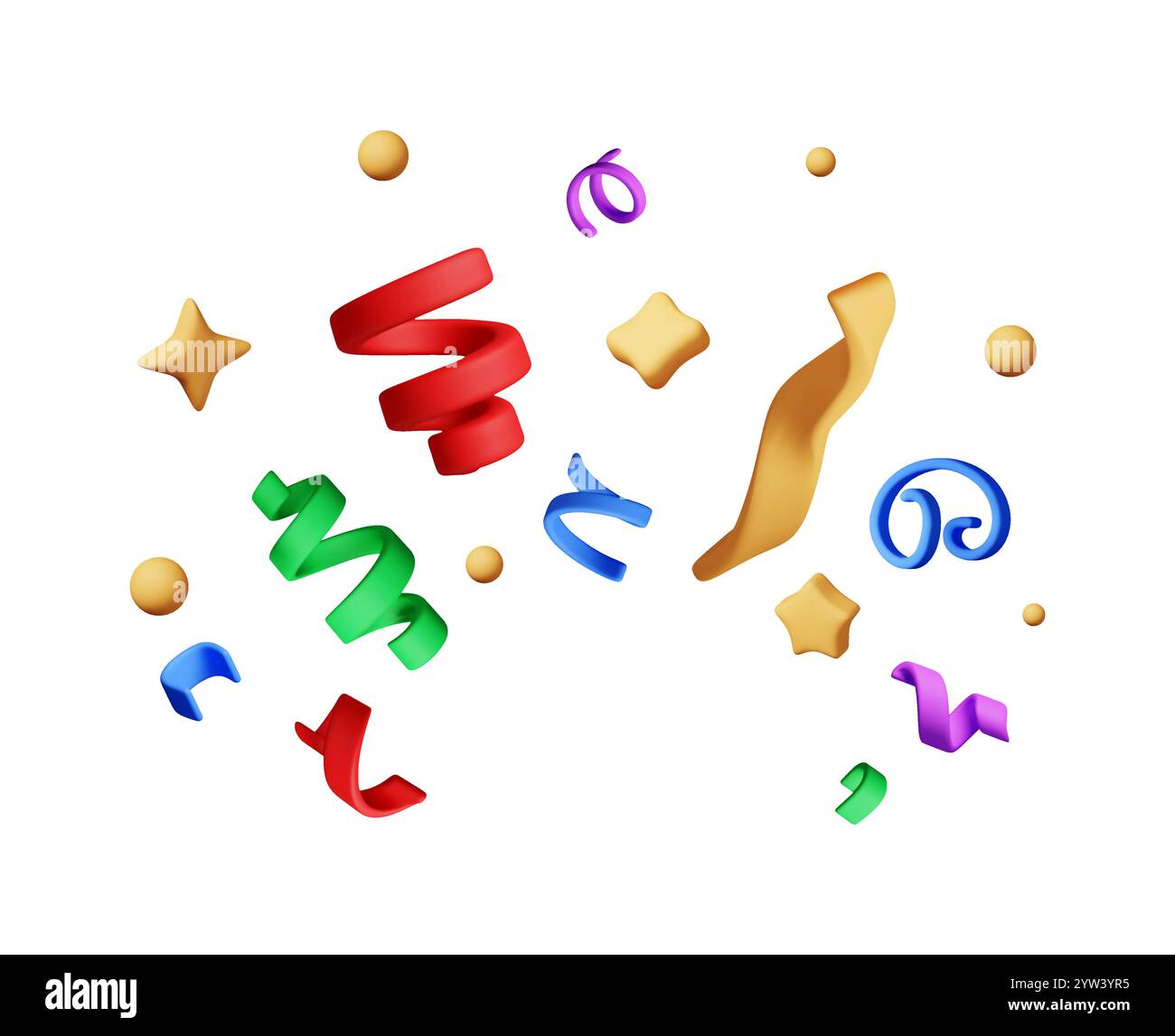 3D party ribbon confetti round isolated Stock Vector Image & Art - Alamy