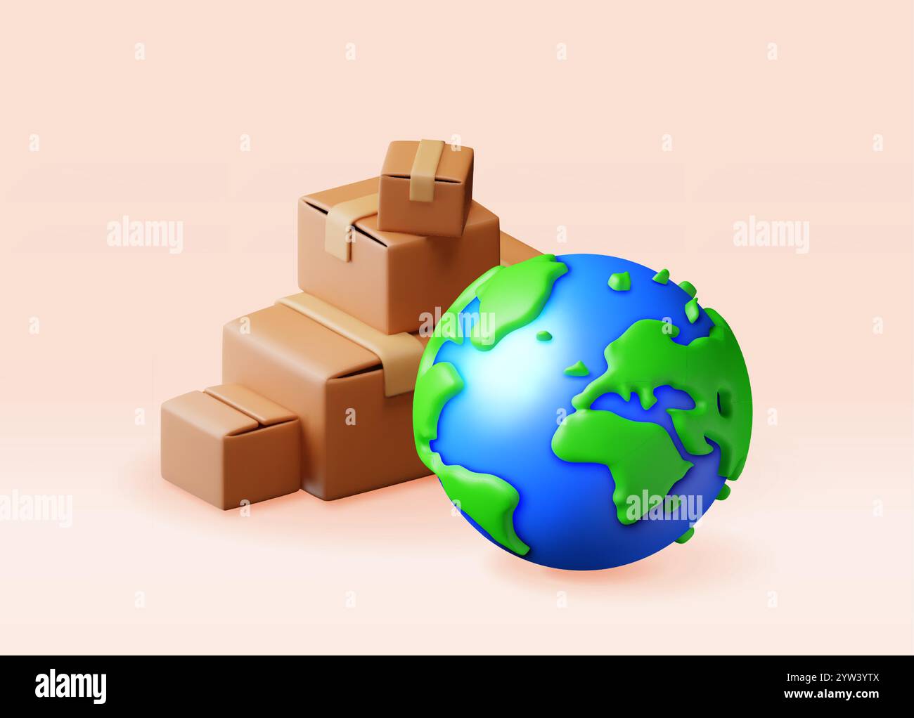 3D planet earth in cardboard box isolated Stock Vector Image & Art - Alamy