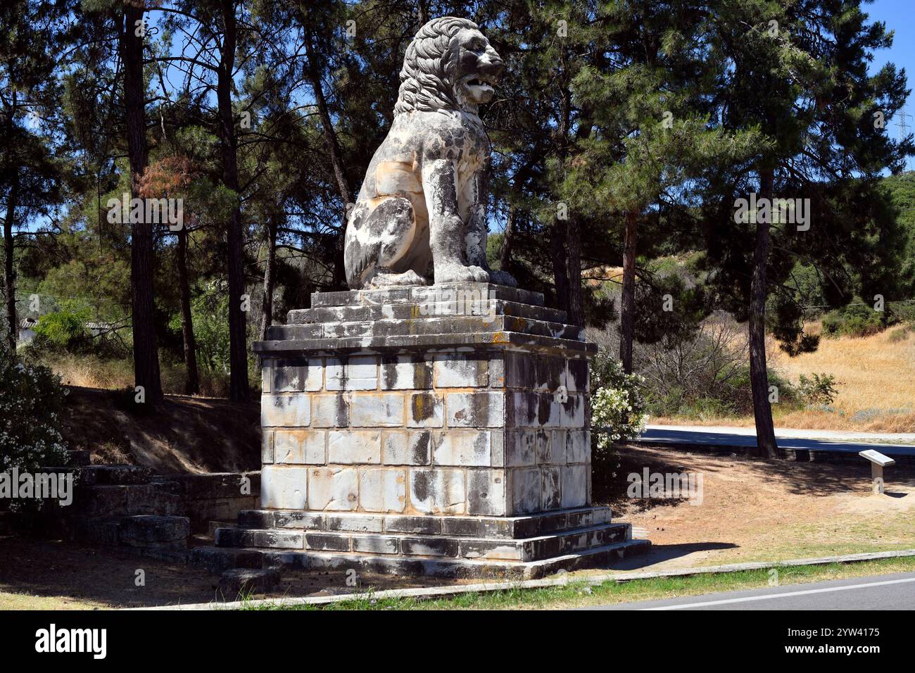 Greece, the lion of Amphipoli is a funerary huge monument from the 4th ...