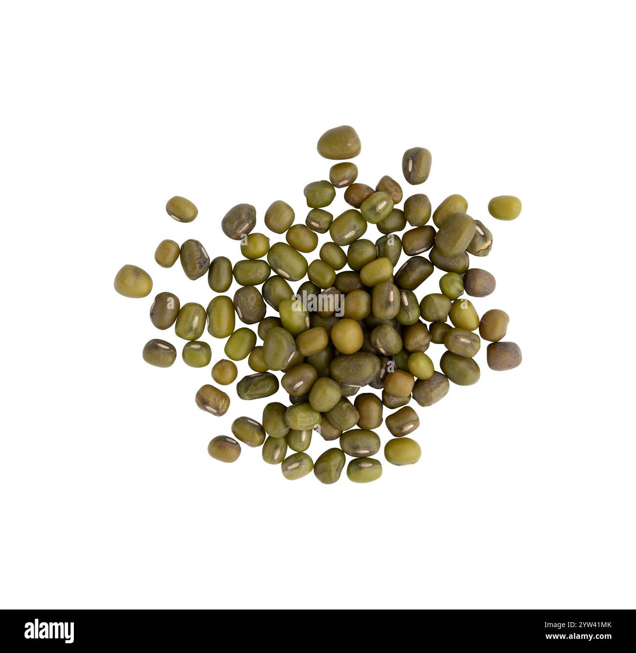 group of green mung beans isolated on white background with clipping ...