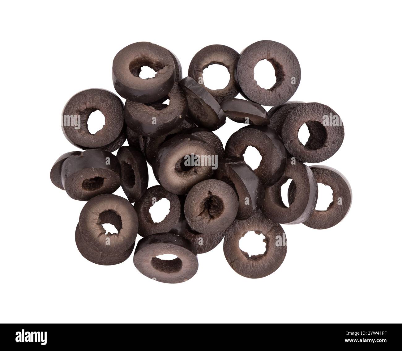 black olive slices isolated on white background with clipping path ...