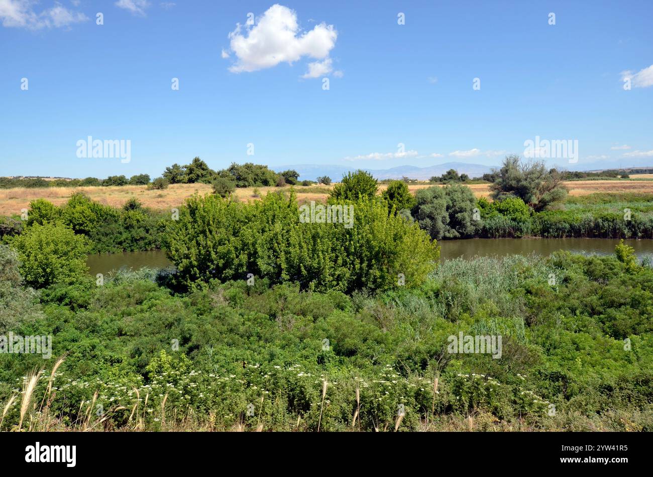 Greece, landscape along Strymon river in Amfipoli, Central Macedonia ...