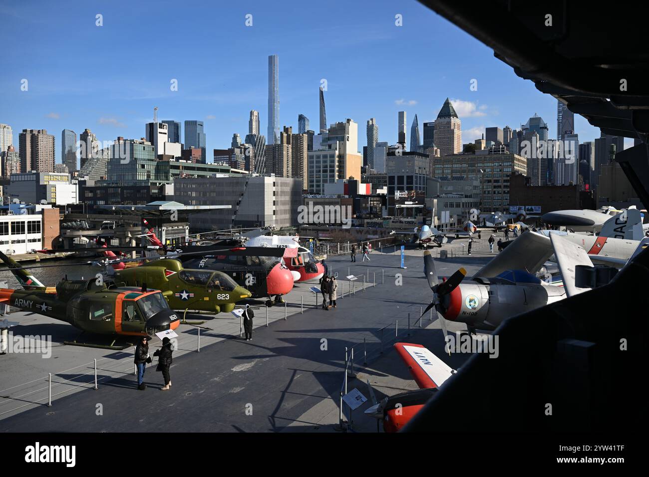 Military aircraft on display at the Intrepid Sea, Air & Space Museum in ...