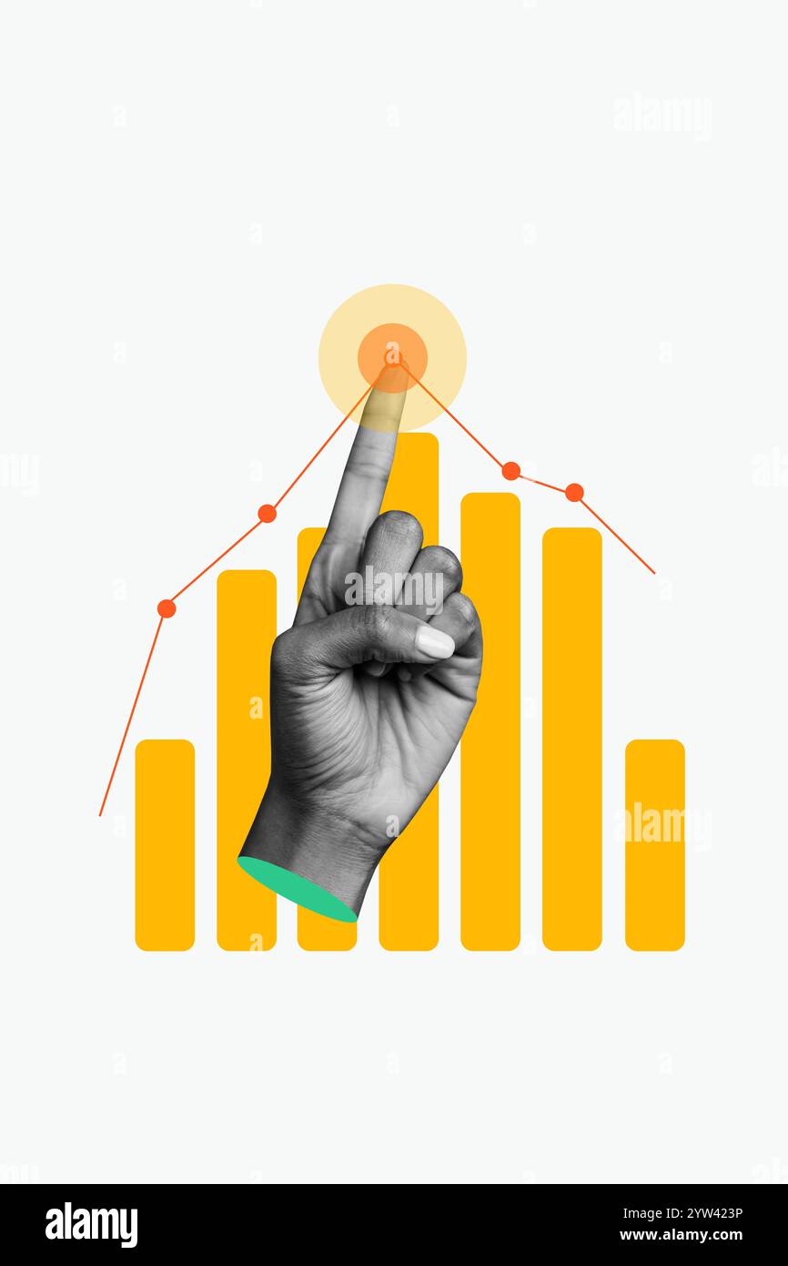 Vertical collage poster 3d hand wrist body fragment finger gesture ...