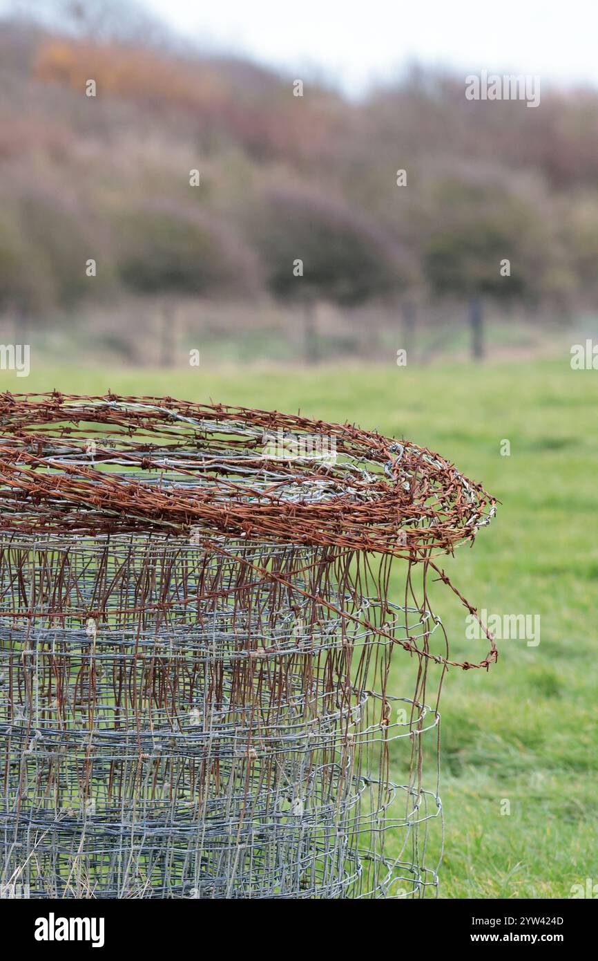 Portrait format rusty wire fencing hi-res stock photography and images ...