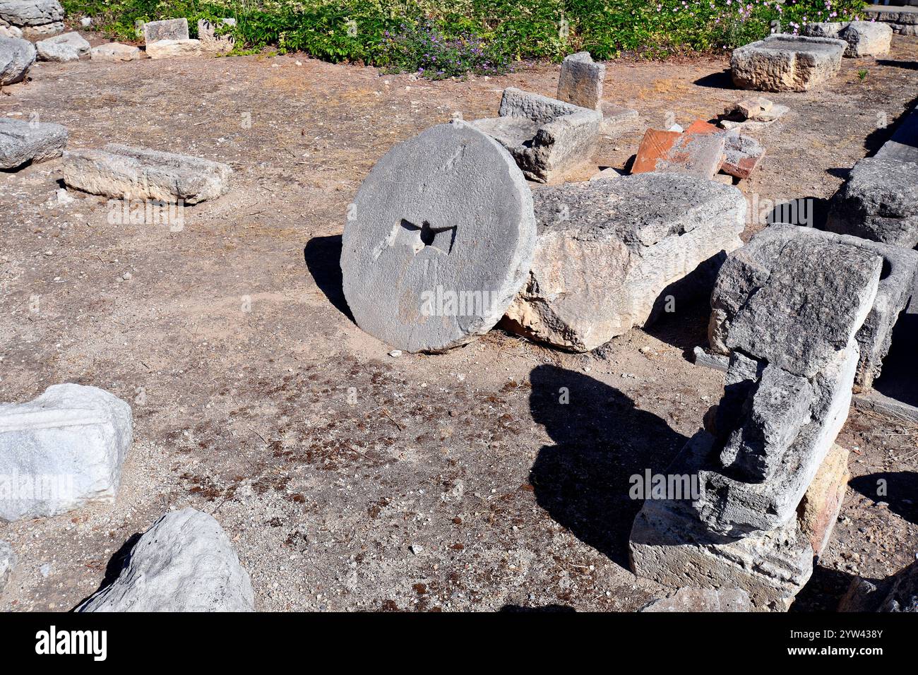 Greece, Kassandra, ruins of the temple of Zeus Ammon which is ...