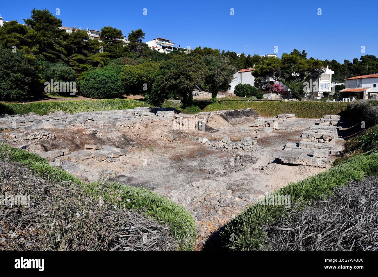 Greece, Kassandra, ruins of the temple of Zeus Ammon which is ...