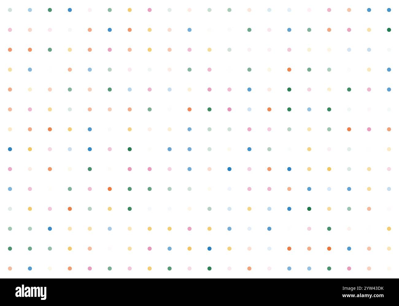 Fun colorful polka dot pattern on white background. Abstract doodle ...