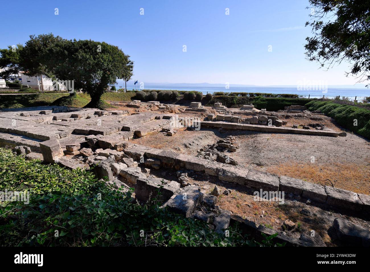 Greece, Kassandra, ruins of the temple of Zeus Ammon which is ...
