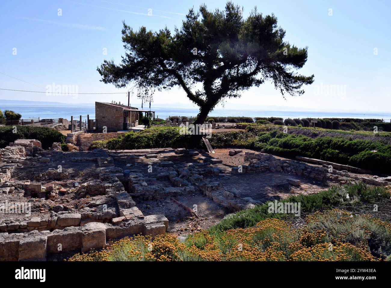 Greece, Kassandra, ruins of the temple of Zeus Ammon which is ...