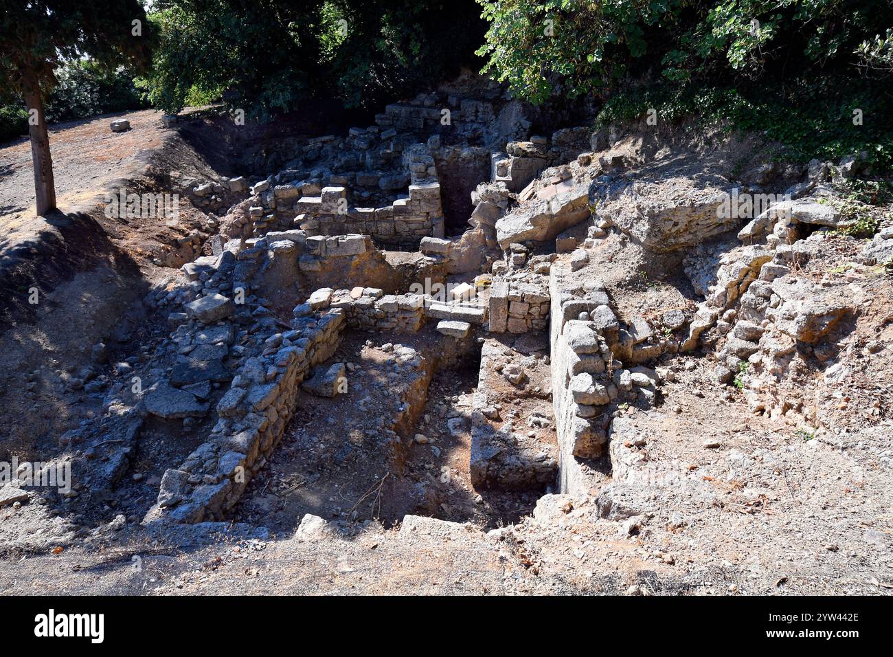 Greece, Kassandra, ruins of the temple of Zeus Ammon which is ...
