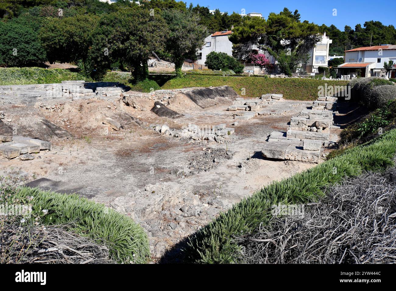 Greece, Kassandra, ruins of the temple of Zeus Ammon which is ...