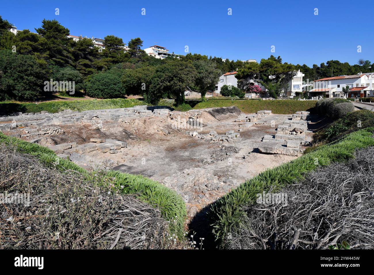 Greece, Kassandra, ruins of the temple of Zeus Ammon which is ...
