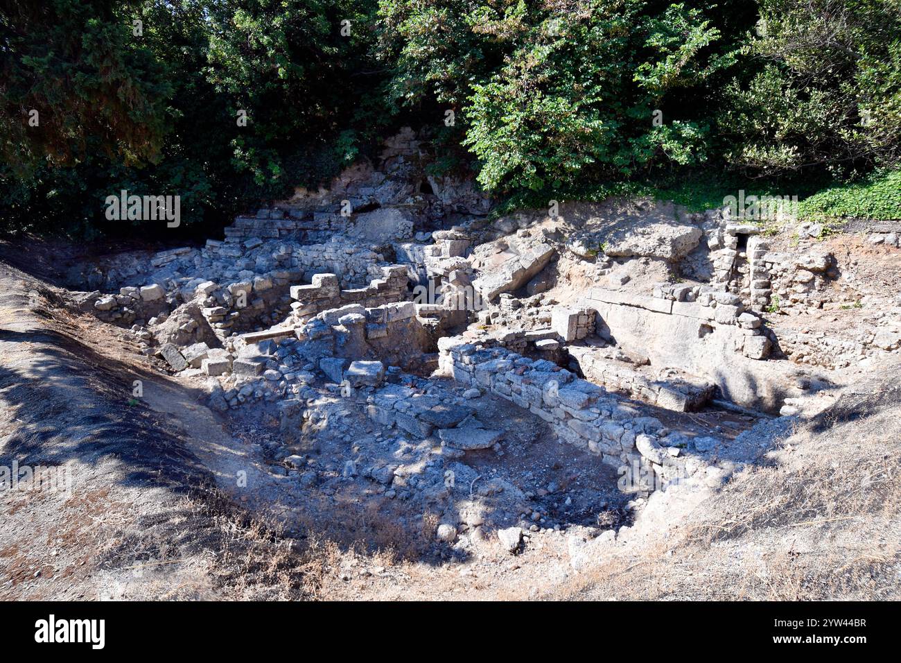 Greece, Kassandra, ruins of the temple of Zeus Ammon which is ...